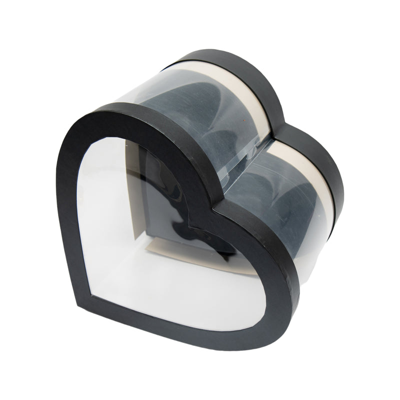 Plastic PVC Gift Box See Through Heart Shape Cake 48x36cm Assorted