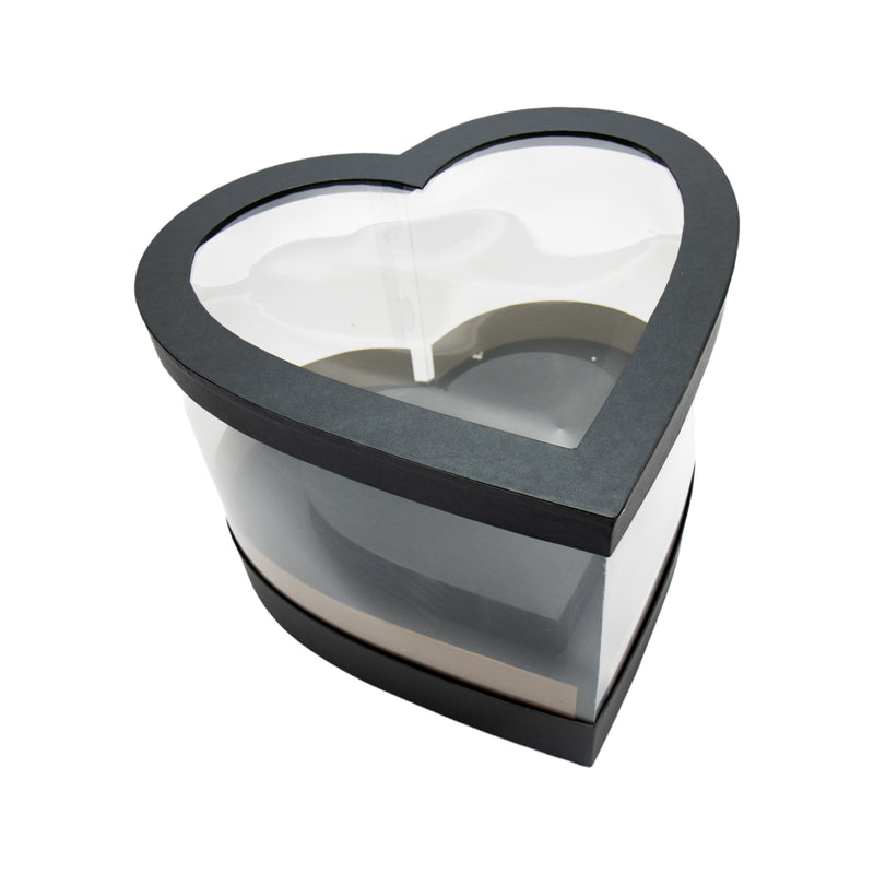 Plastic PVC Gift Box See Through Heart Shape Cake 48x36cm Assorted