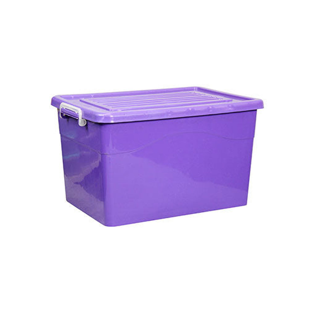 85L Storage Box Clip Lock Handle & Wheels Nu Ware