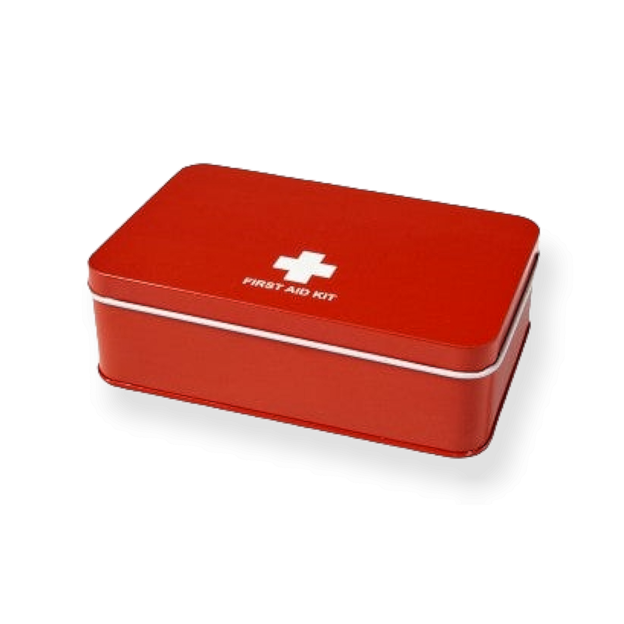 First Aid Steel Tin Box Red 9.5x13.5cm