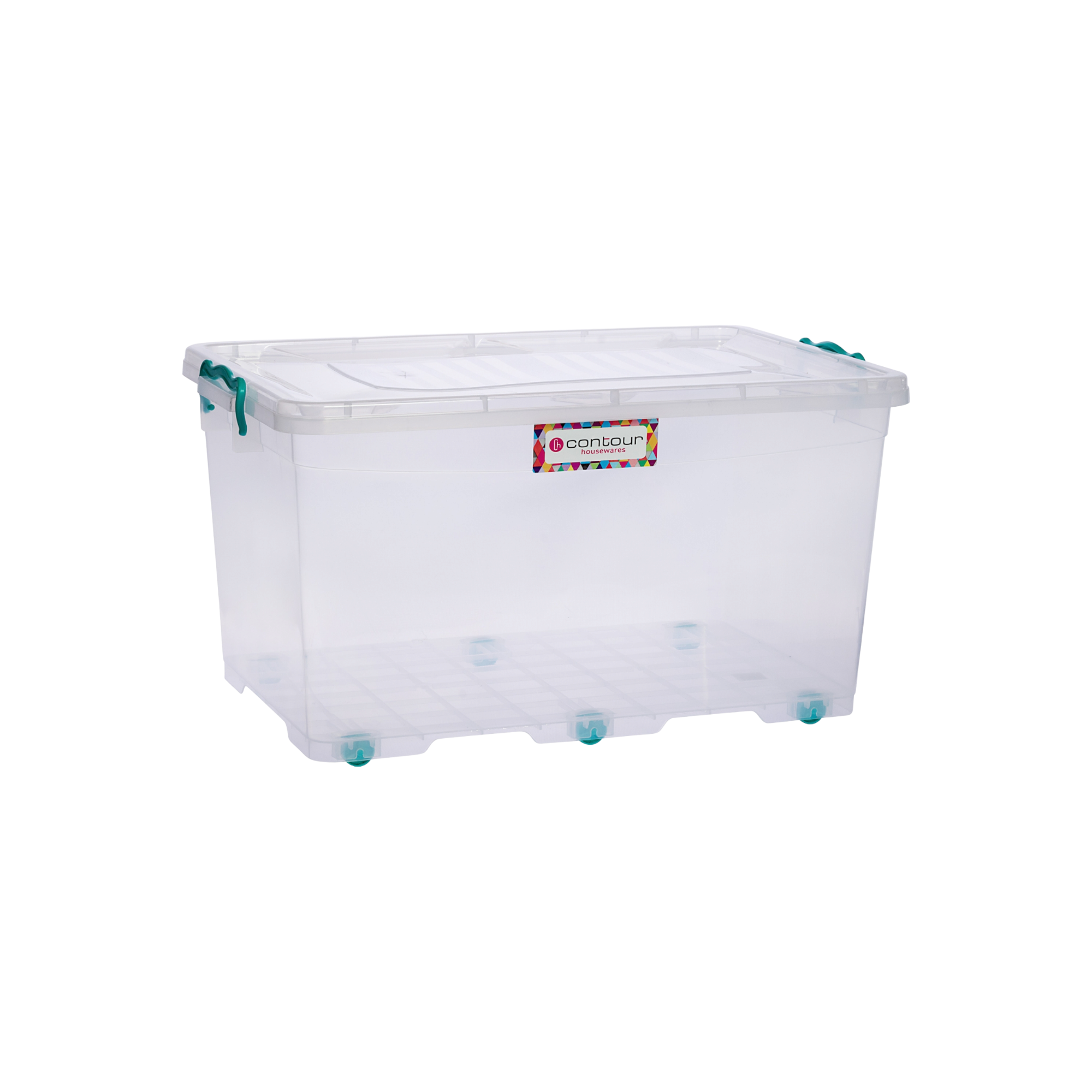 Plastic Storage Utility Container Box 50L Clear Buzz