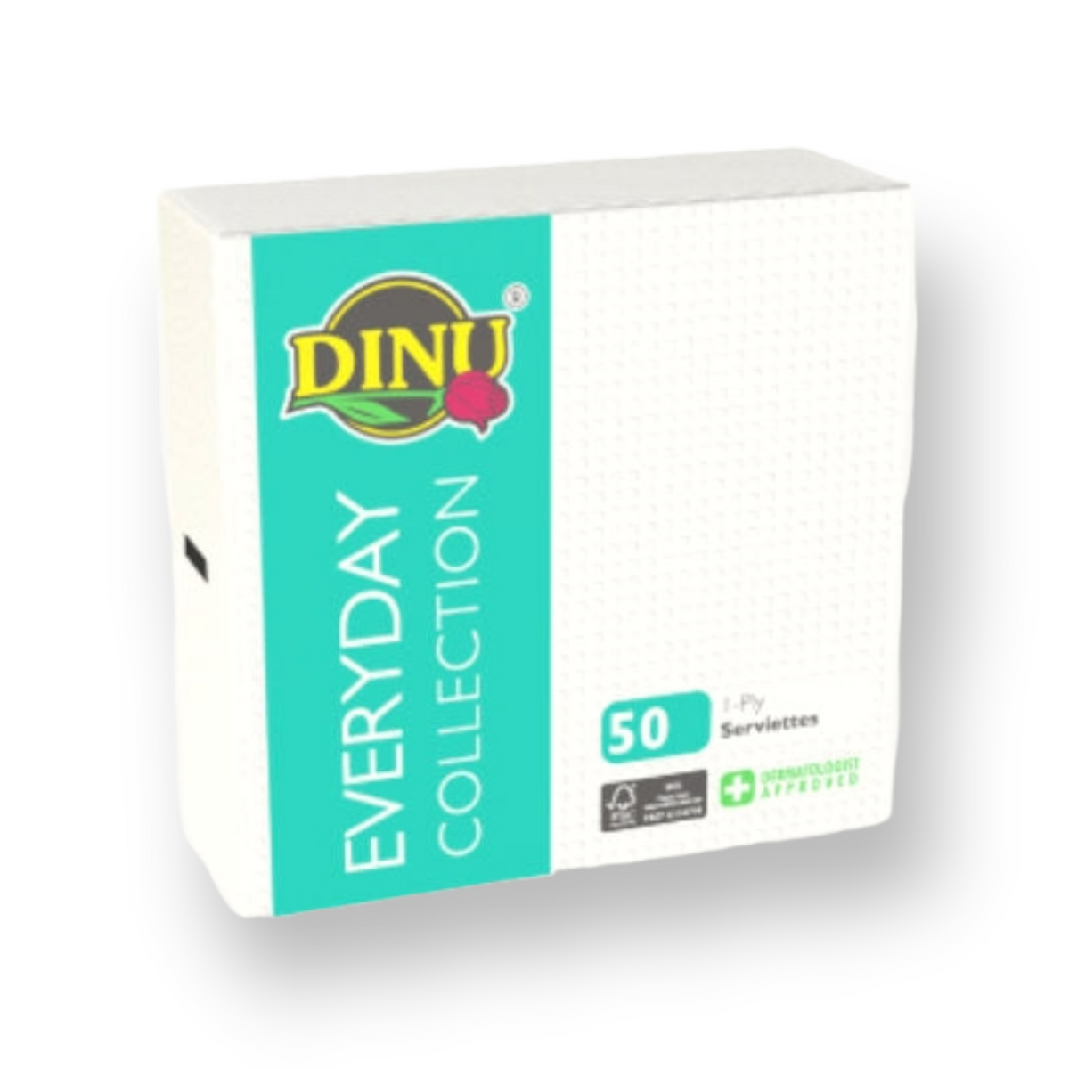 Dinu Serviettes White 1ply 50s - Party Pack Everyday Collection