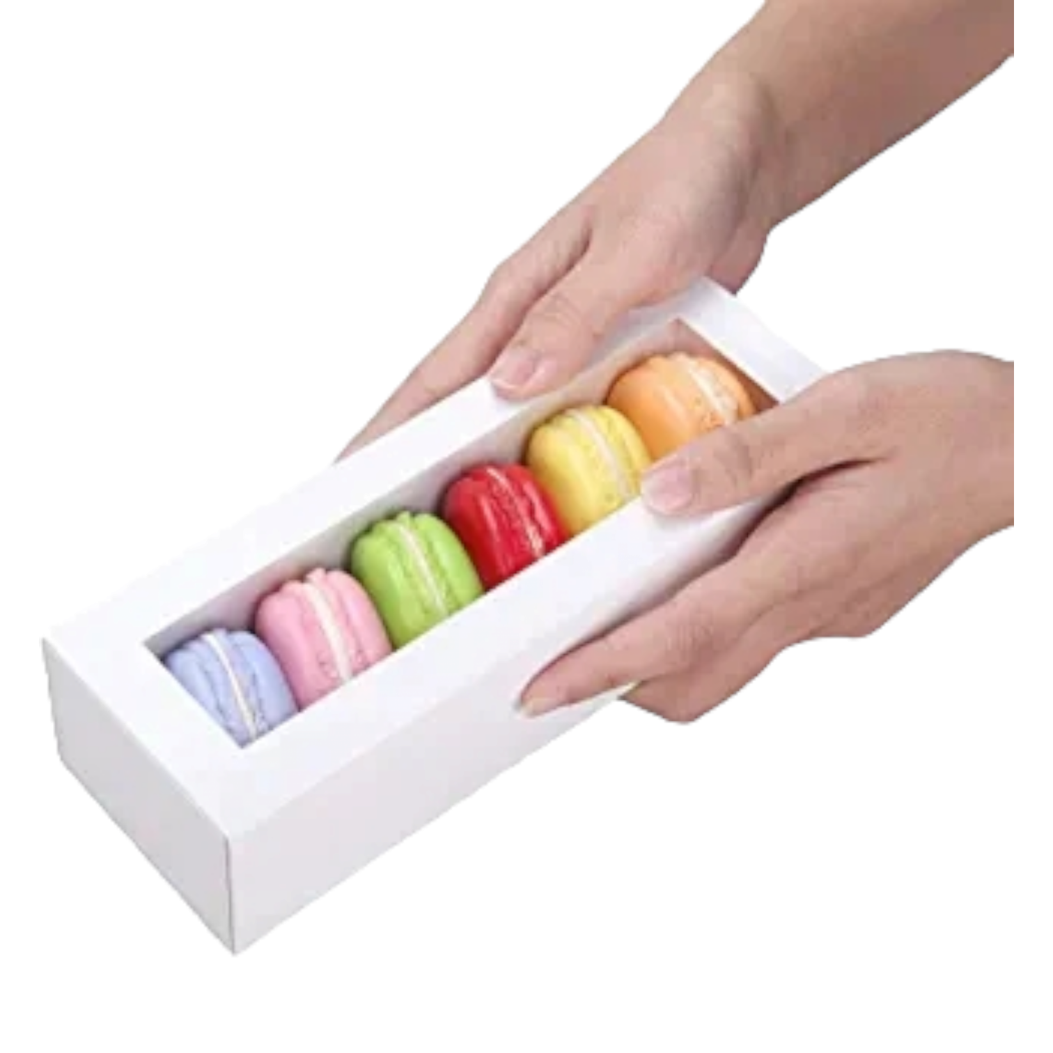 Macaron Gift Box White 15x30x4cm with Window
