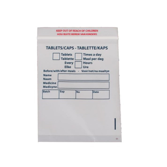 Plastic Tablet Zip Lock Resealable Bags 75x90 100pack