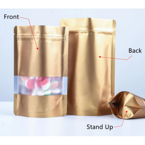 Aluminium Metalized Pouch Zip Lock Resealable Foil Stand Up Bags with