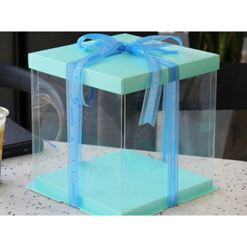 Plastic PVC Gift Box See Through Double layer Square Assorted