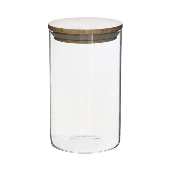 Aqua Glass Canister 960ml/1L Bamboo Lid 27118
